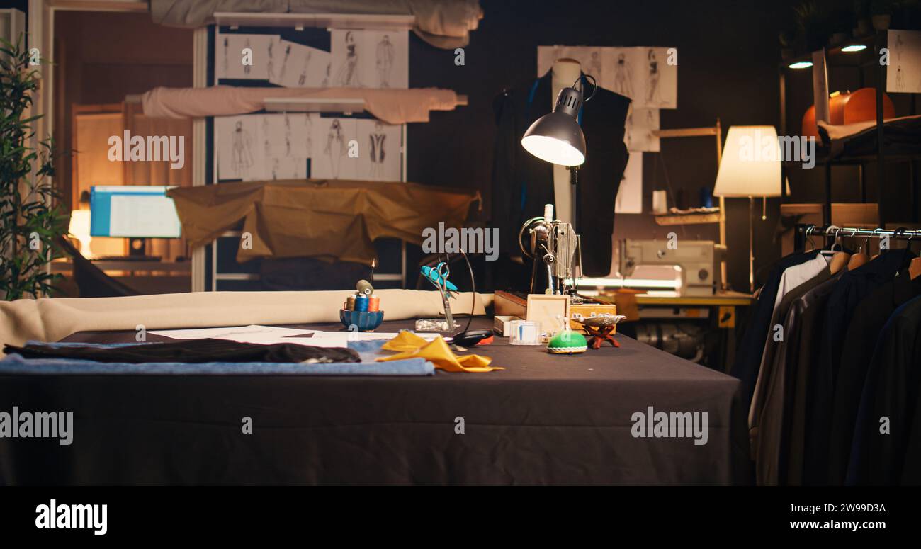 Industrial sewing machine workstation fashion hi-res stock photography ...