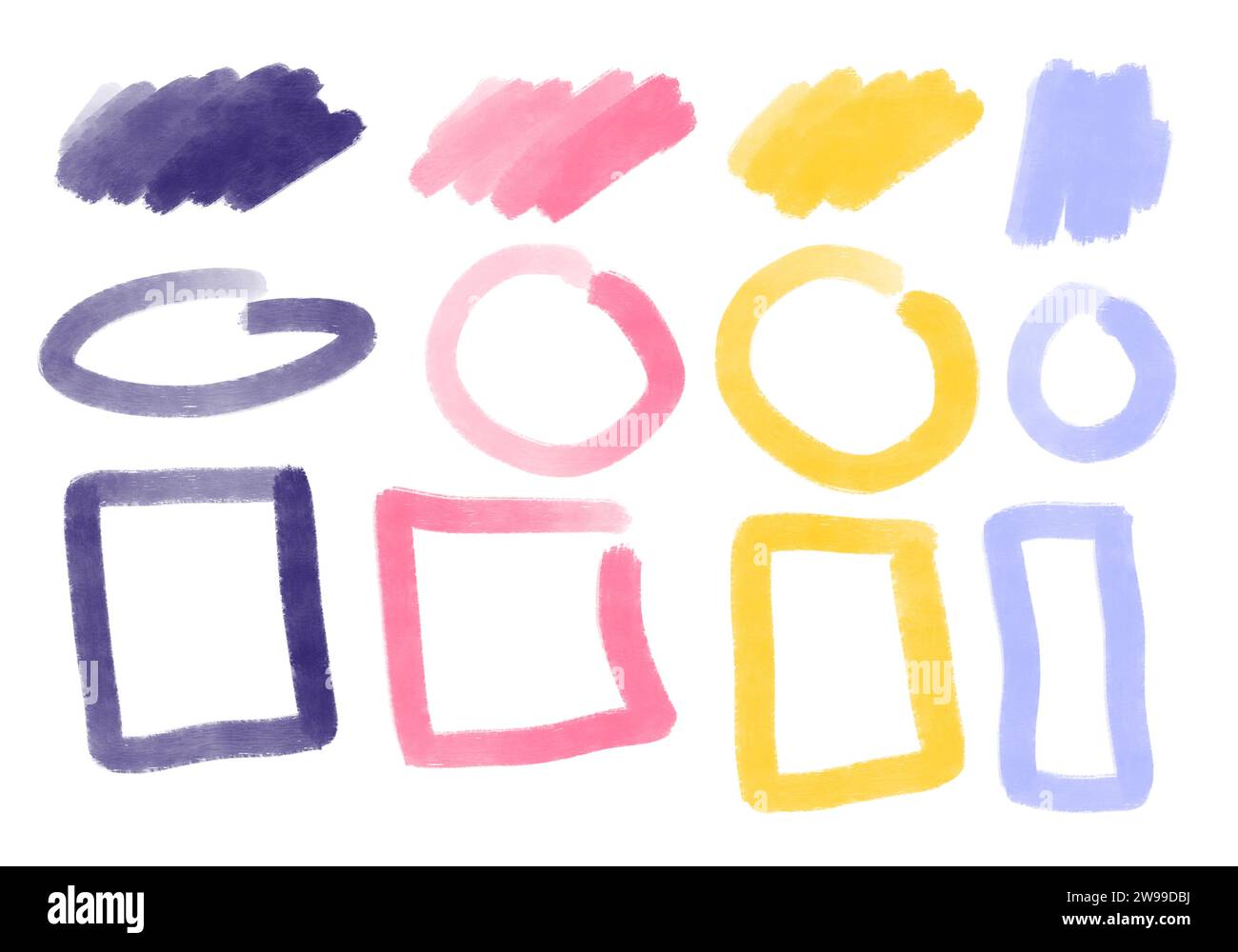 Set markers colored stripes and spots on white background for wrapping ...