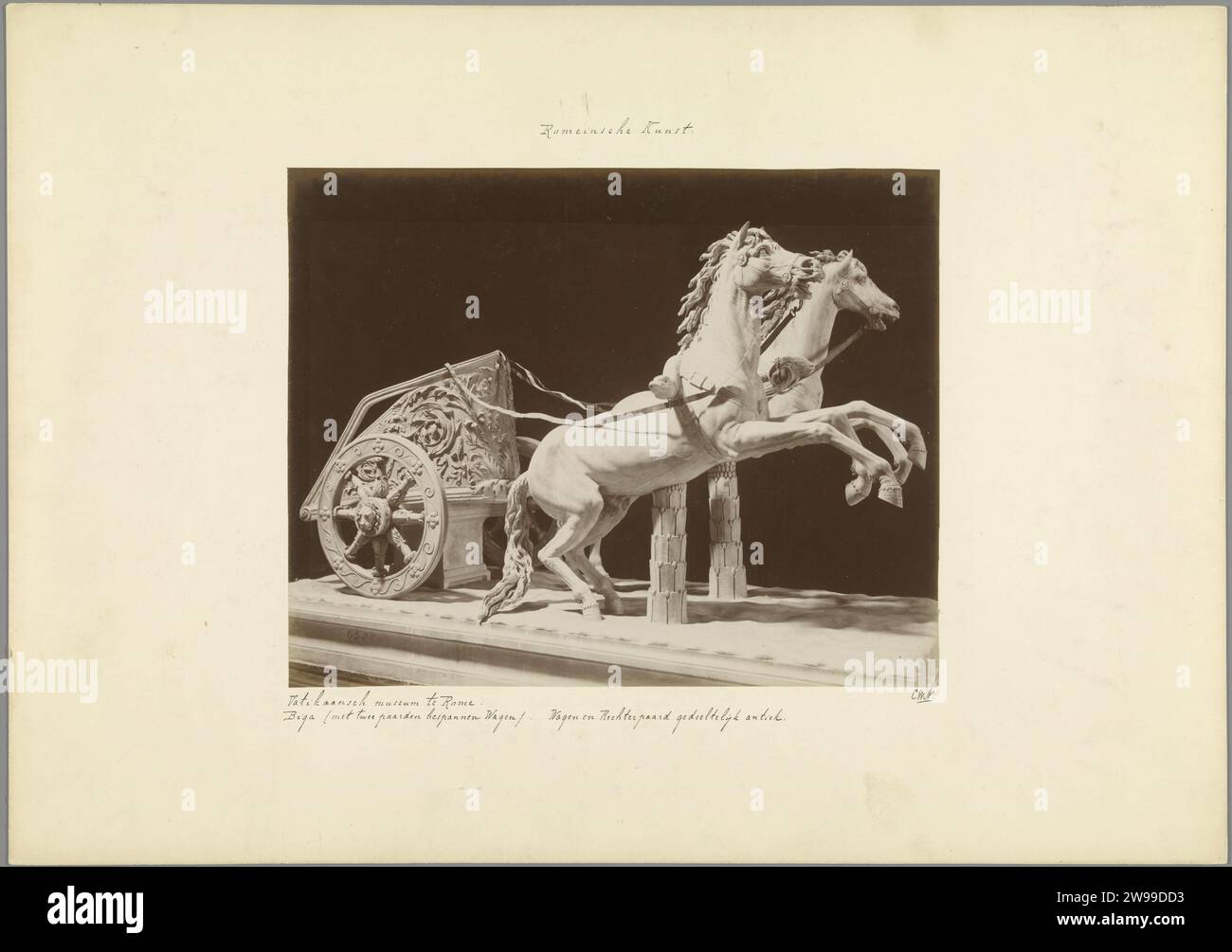 Image of a chariot with two prancing horses in the Vatican Museums in ...