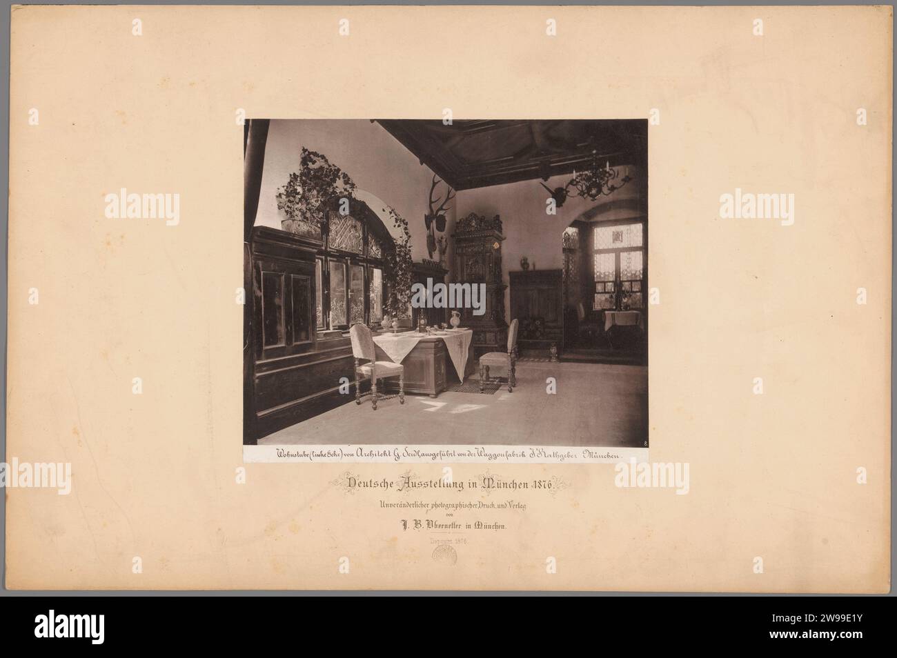 Setup of a living room designed by G. Seidl in the Bayerisches National Museum in Munich, 1876 ...