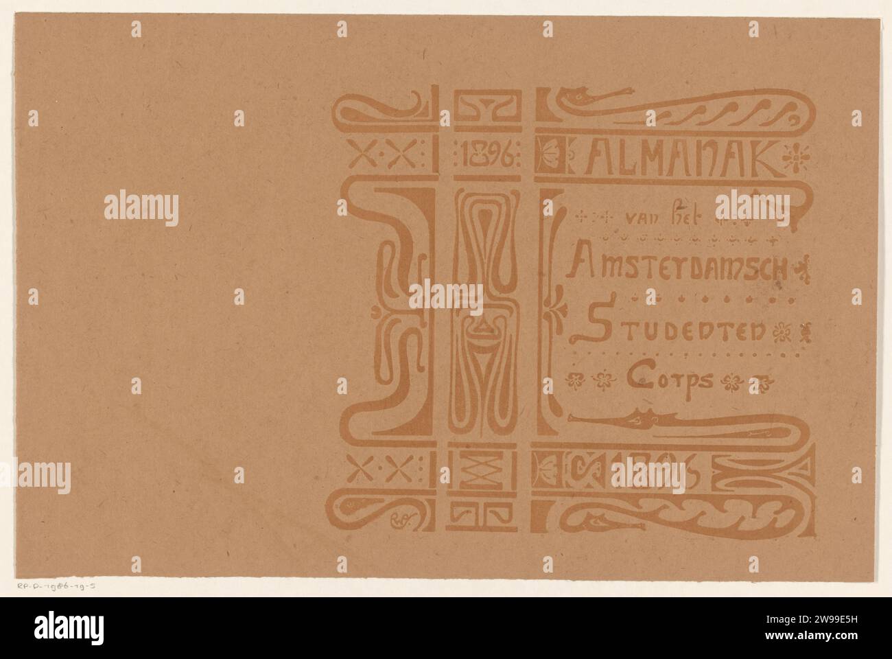 Band design for: Almanak of the Amsterdamsch Studenten Corps, 1896 ...
