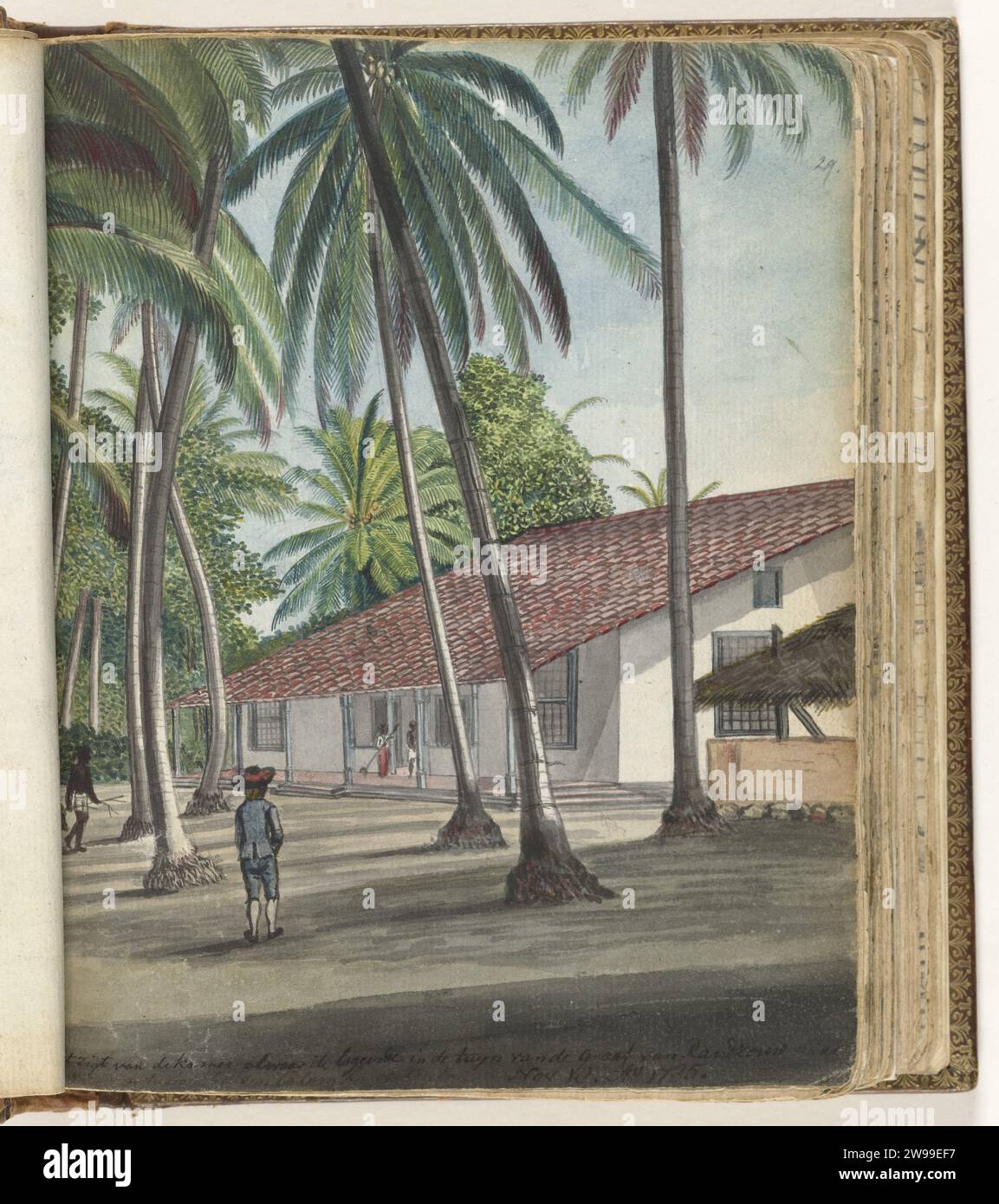 Count Van Ranzow's Estate, Jan Brandes, 1785 drawing Color drawing of a ...