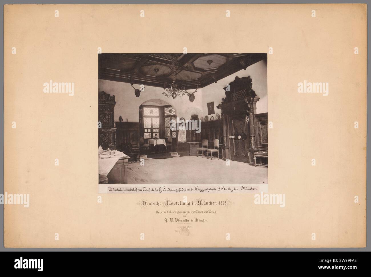 Setup of a living room designed by G. Seidl in the Bayerisches National Museum in Munich, 1876 ...