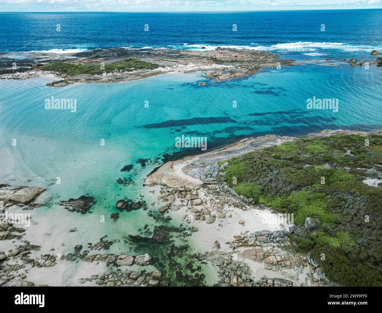 An aerial view of Mad Fish Bay in Western Australia in summer Stock ...