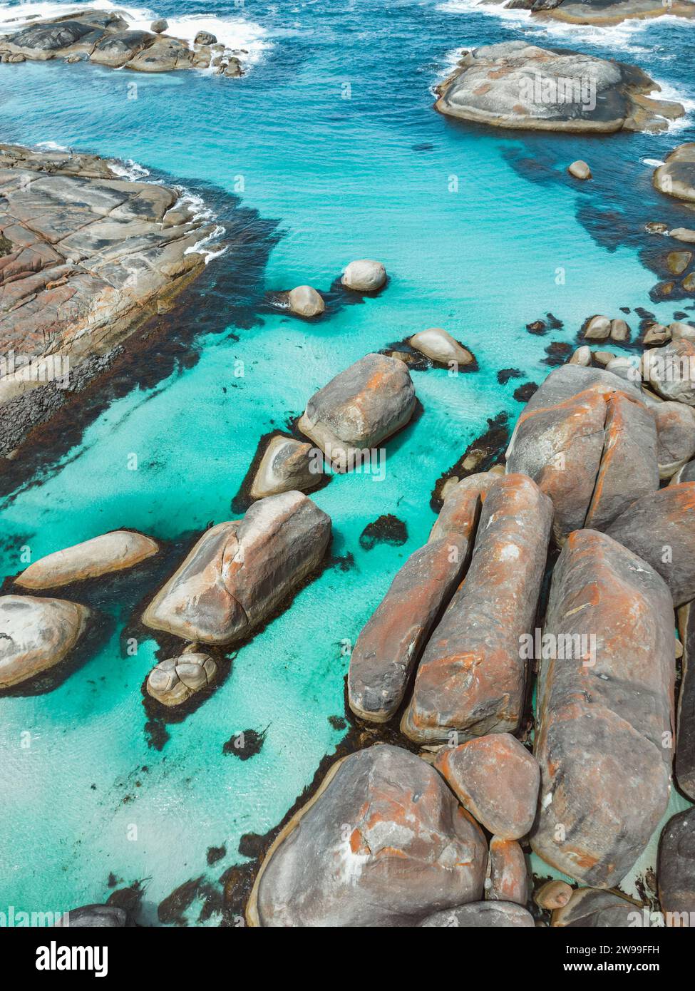 An aerial view of Elephant Rocks in Denmark, Western Australia Stock ...