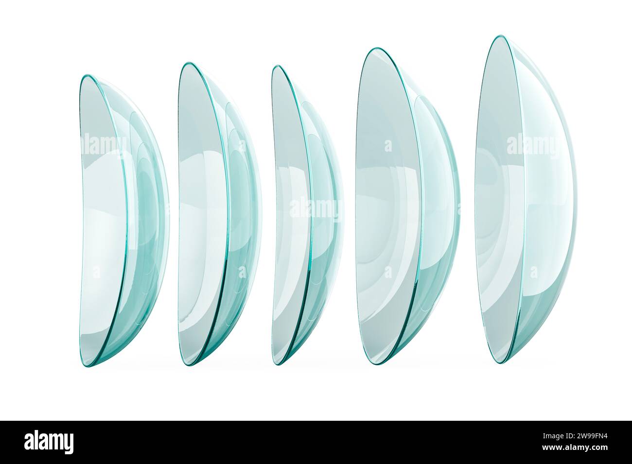 Contact Lenses, side view. 3D rendering isolated on white background ...