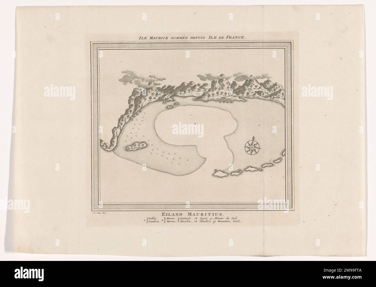 Eiland Mauritius, 1747 - 1780 print Northern Netherlands paper etching ...