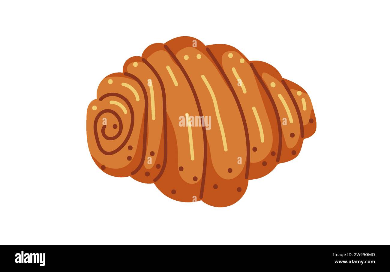 Franzbroetchen german sweet pastry,dessert from hamburg.Vector ...