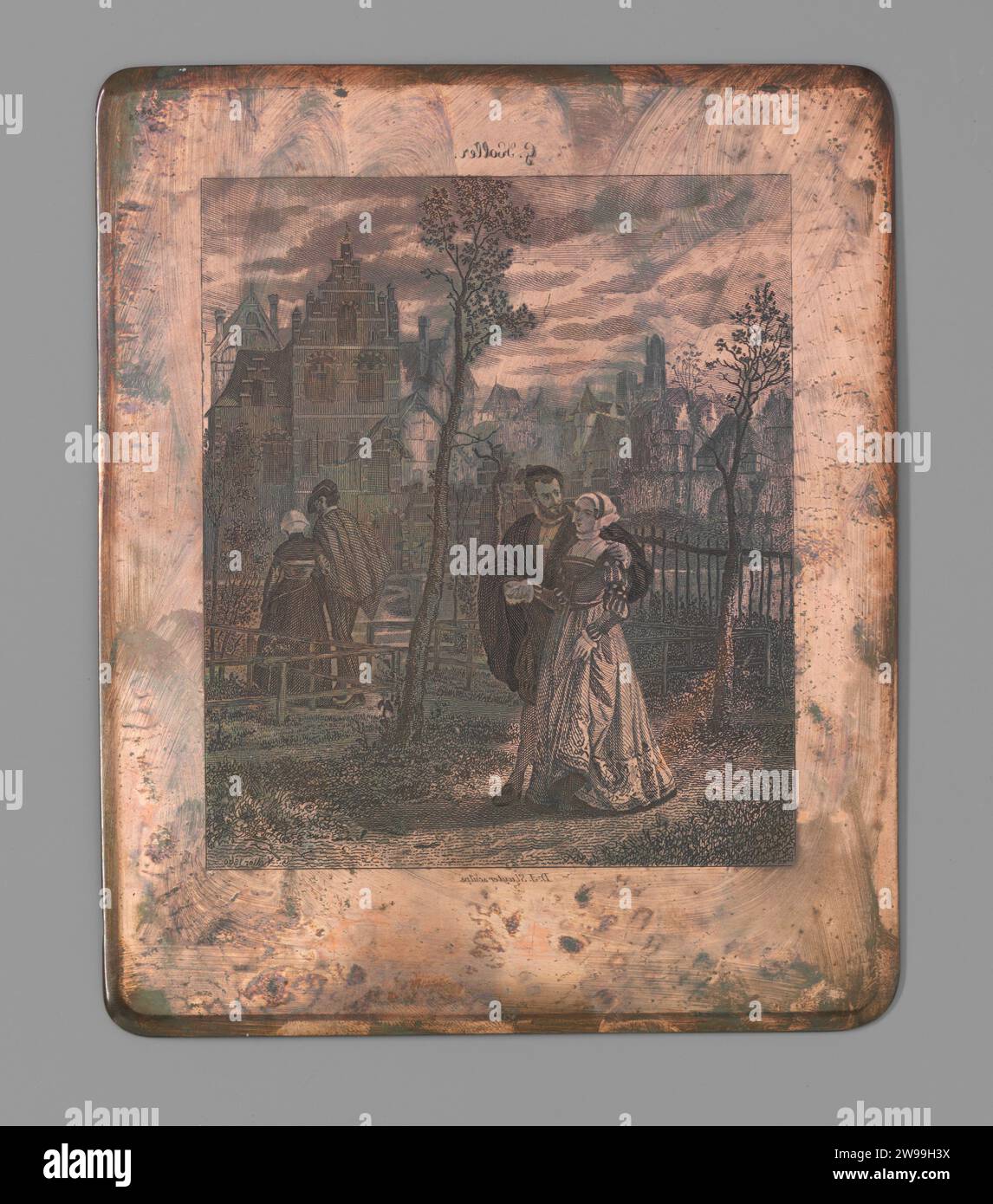 Two pairs in sixteenth -century costume, 1821 - 1886 copper (metal ...