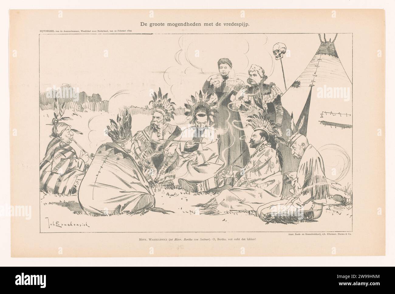The Great Powers with the Peace Pipe, Johan Braakensiek, 1899 Leaders ...