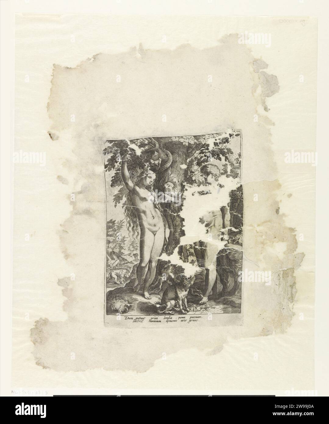 Adam en Eva, anonymous, after Bartholomeus Spranger, after Hendrick ...