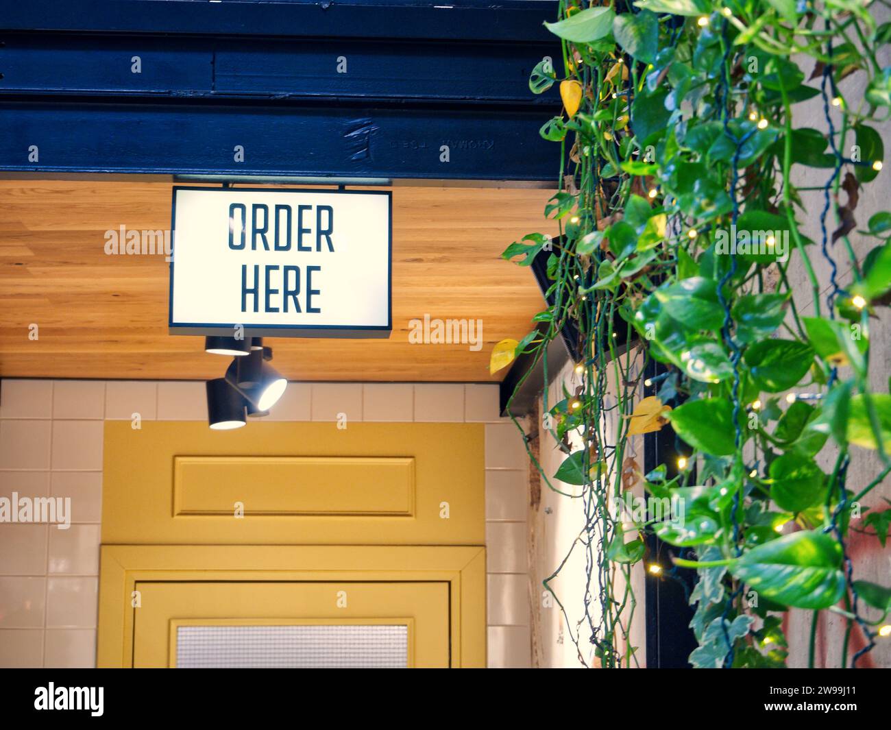 Order here sign retail stock photo Stock Photo - Alamy