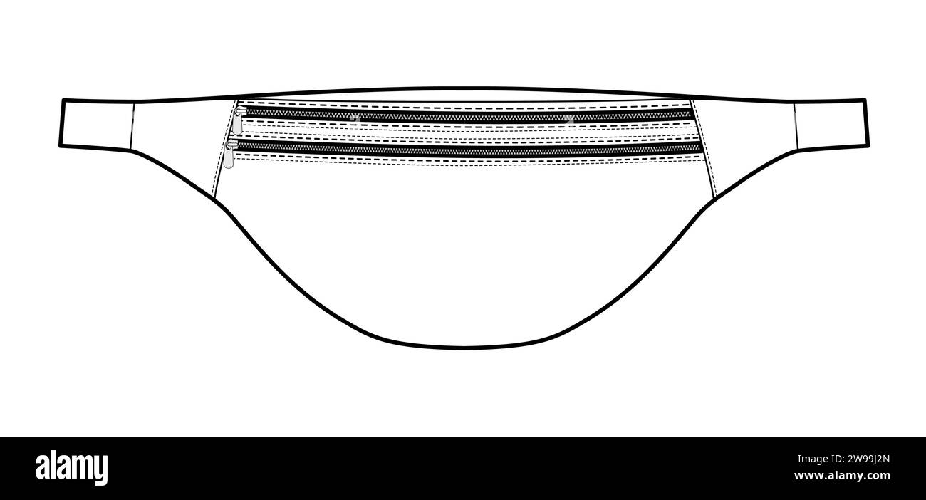 Bum Bag silhouette. Fashion accessory technical illustration. Vector ...