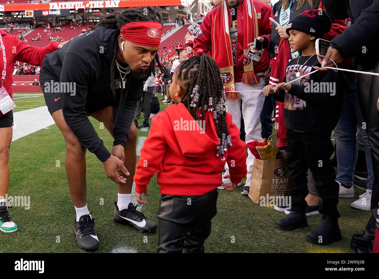 San Francisco 49ers cornerback Jason Verrett, left, is greeted before ...