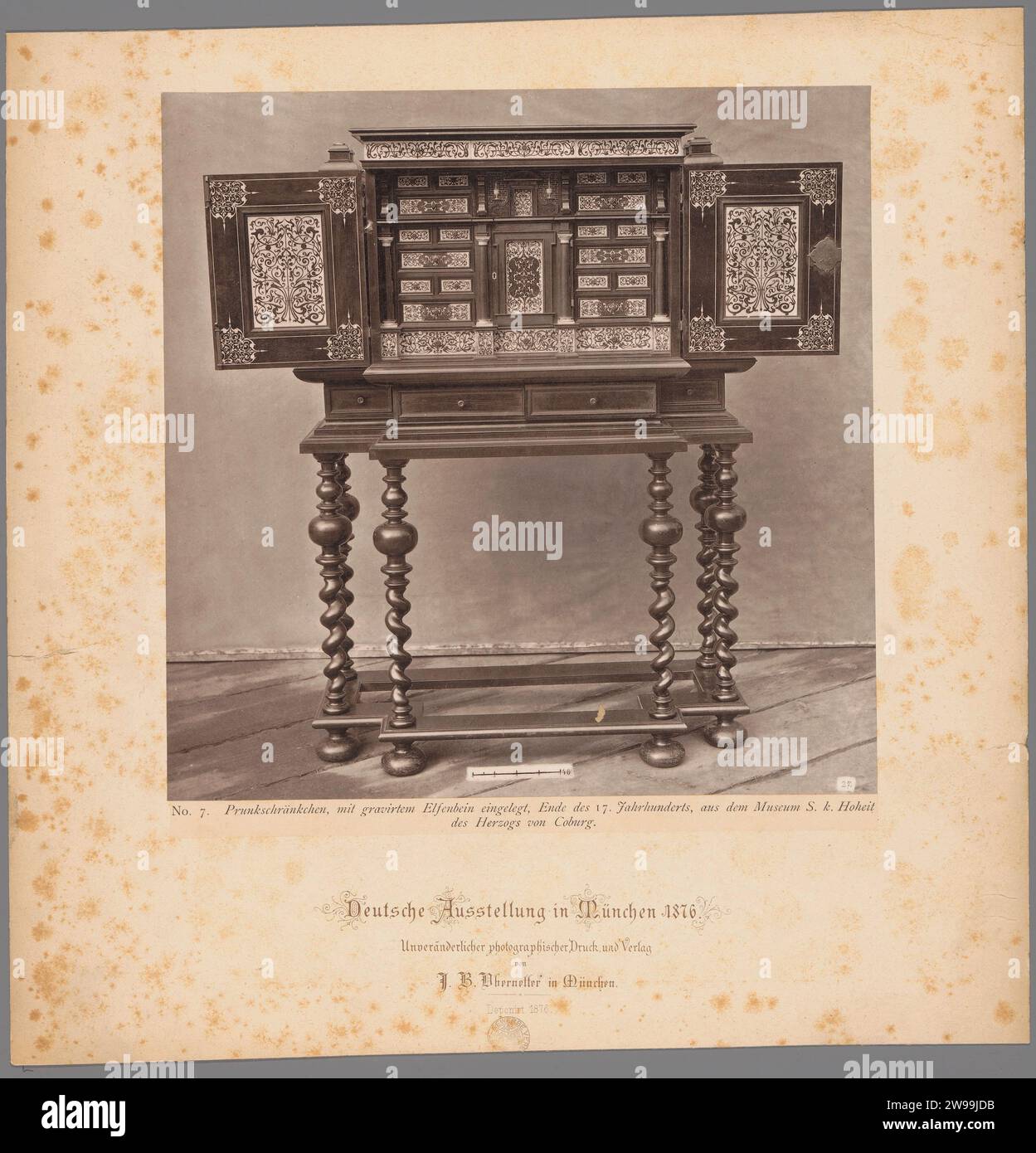 Setup of a showcase in the Bayerisches National Museum in Munich, 1876 photograph Bavarian ...