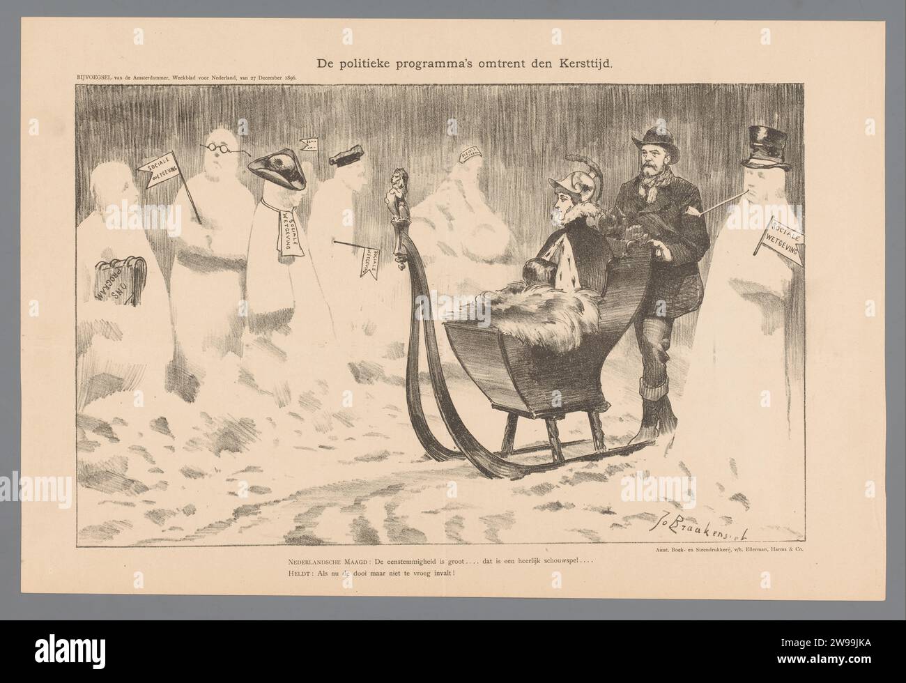 The political programs about Christmas, Johan Braakensiek, 1896 ...