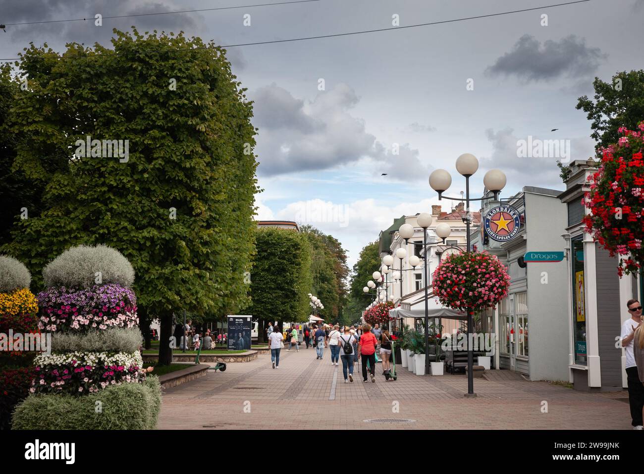 Picture of the main street of Majori, latvia. Majori is the central district of Jūrmala resort ...