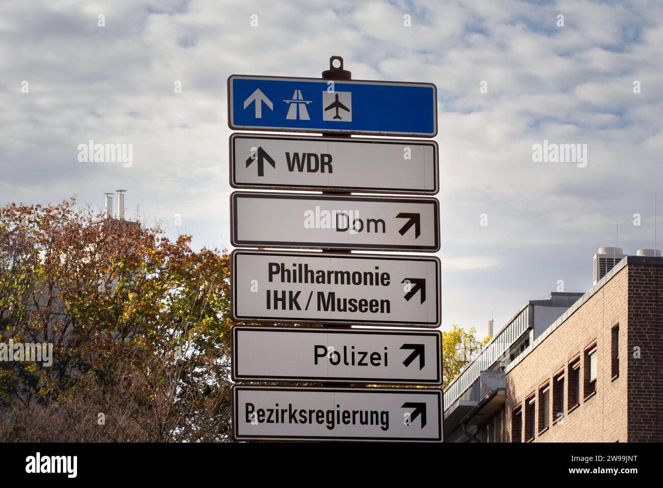 Picture of a german roadsign indicating various directions, notably the ...