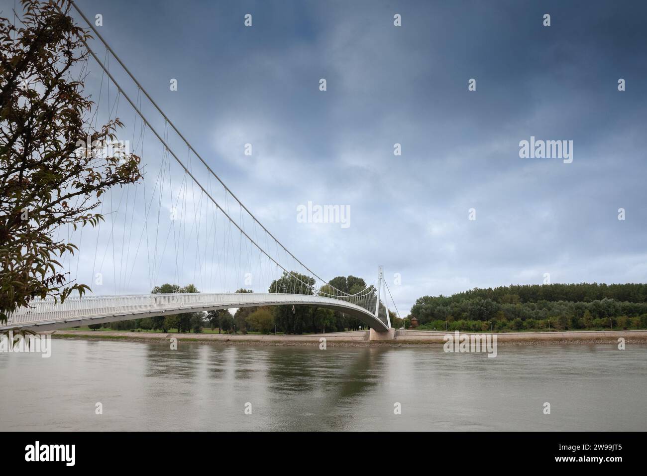 Picture of the pedestrian bridge of Osijek, croatia, on a cloudy ...