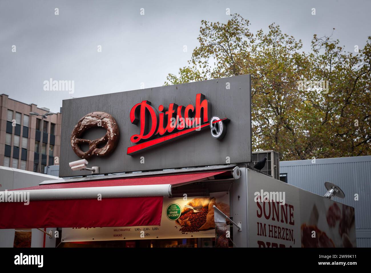 Picture of a sign with the logo of Ditsch on their local pretzel bar in ...
