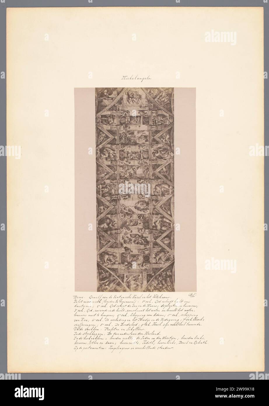 Photo production of an image of the fresco painted by Michelangeo in ...