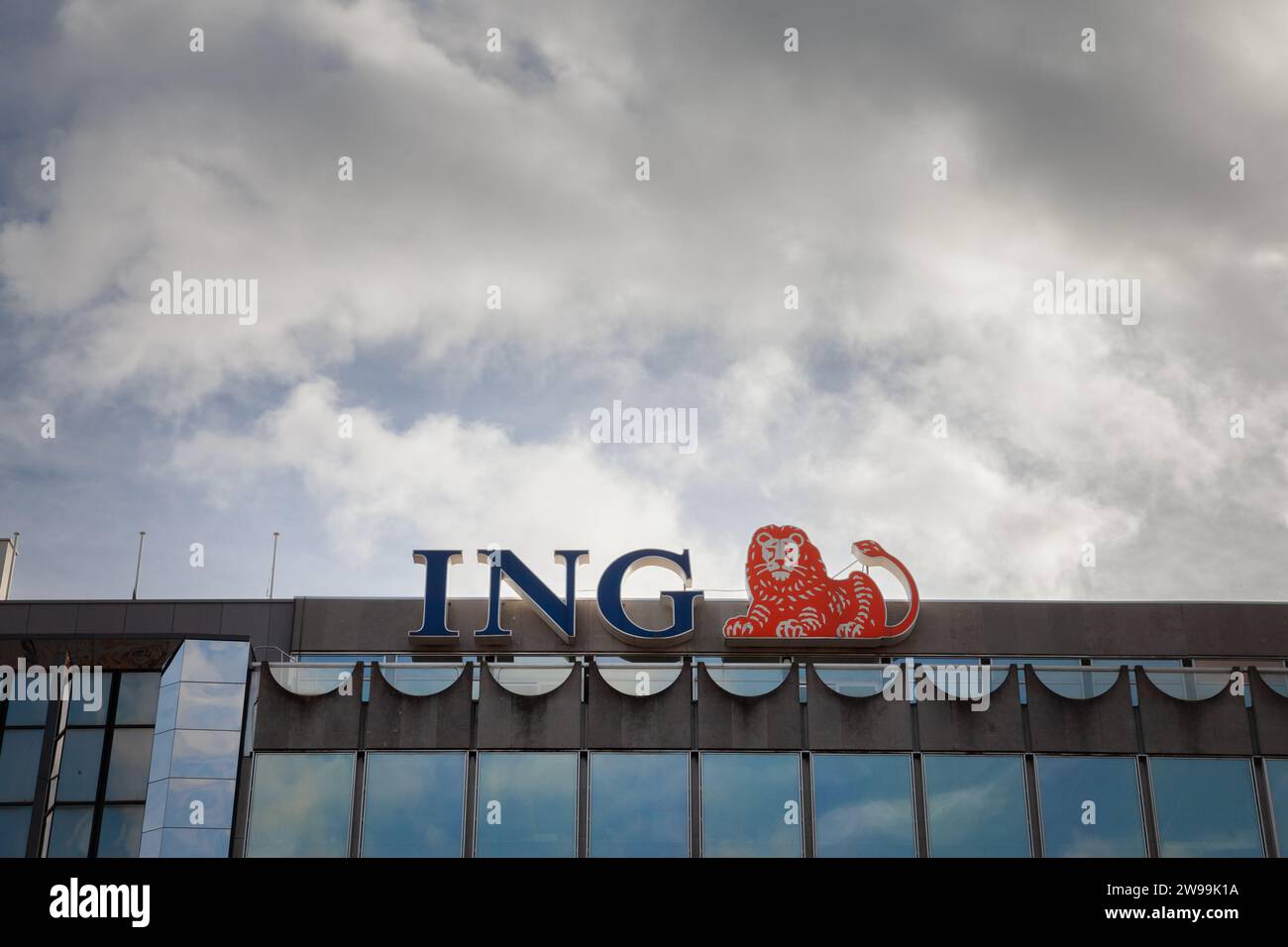 Picture of a sign with the logo of ING Bank taken on their branch for ...