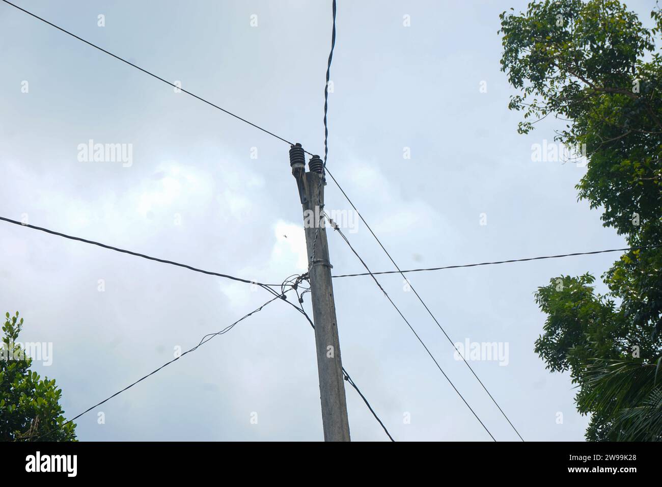 Wadaslintang, 02 January 2023, electric pole cables that we can find on ...