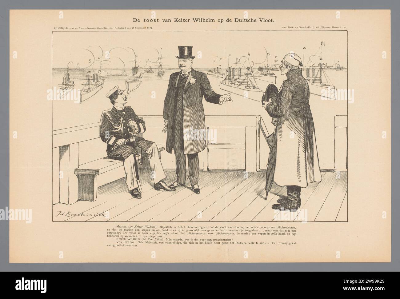 The toast of Emperor Wilhelm on the German fleet, Johan Braakensiek ...