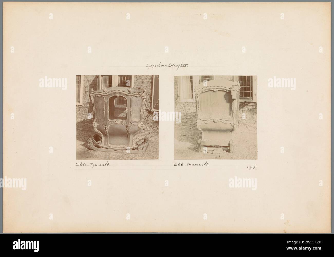 Front and side view of a sled, c. 1875 - c. 1900 photograph Europe ...