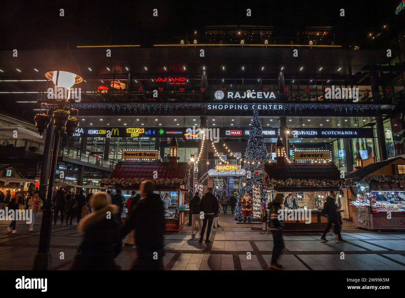 Picture of the christmas market of Belgrade, Serbia, in front of the ...