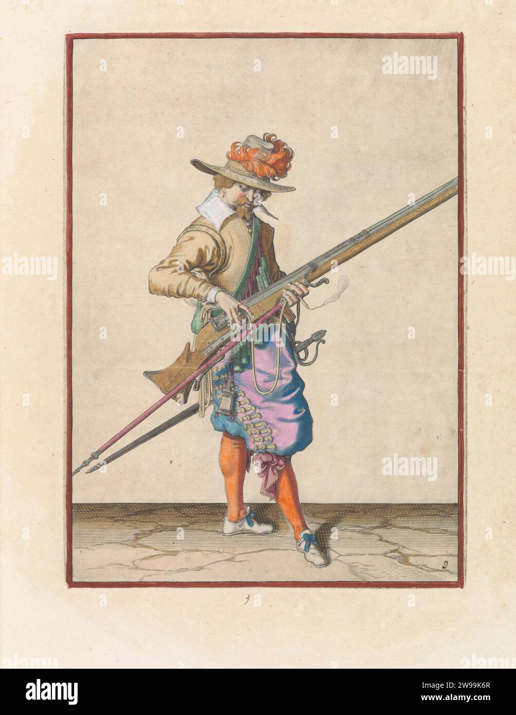 Soldier who gives the wick on the rooster of his musket the right place ...