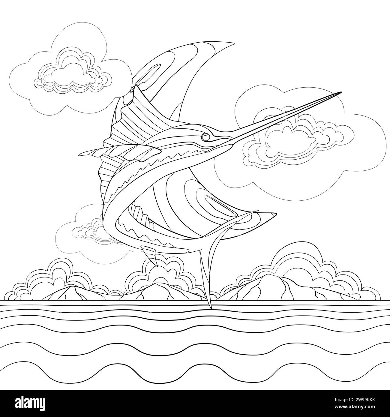 Black swordfish Black and White Stock Photos & Images - Alamy