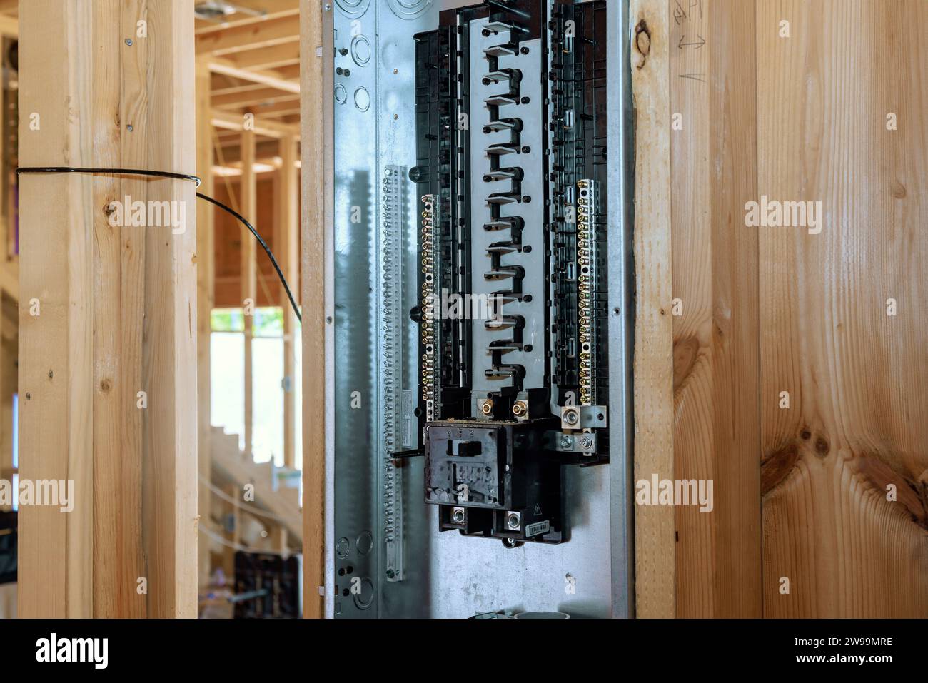 An electrical power control panel switch box mounted for circuit ...