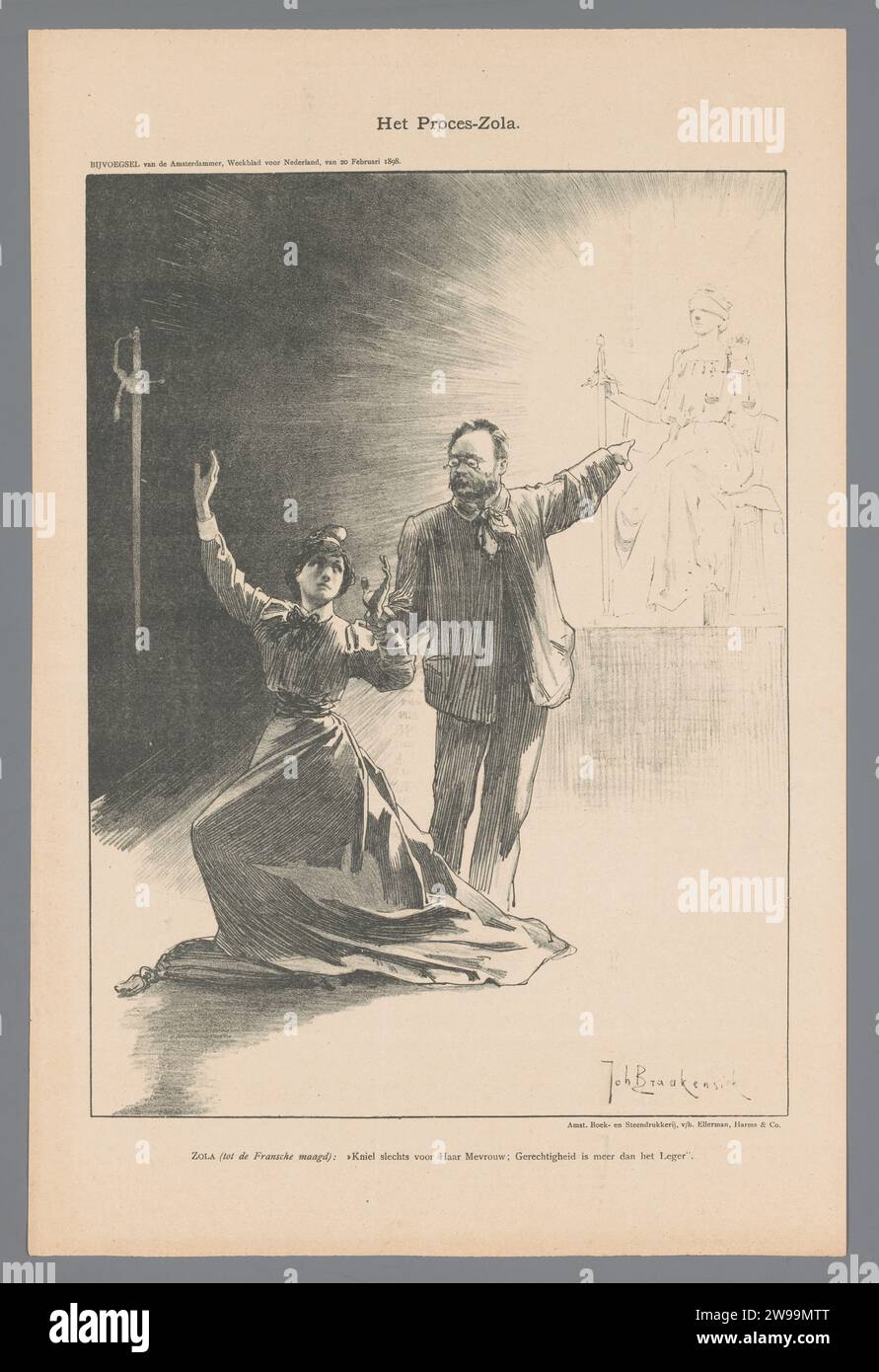The Zola Process, Johan Braakensiek, 1898 Amsterdam paper historical ...
