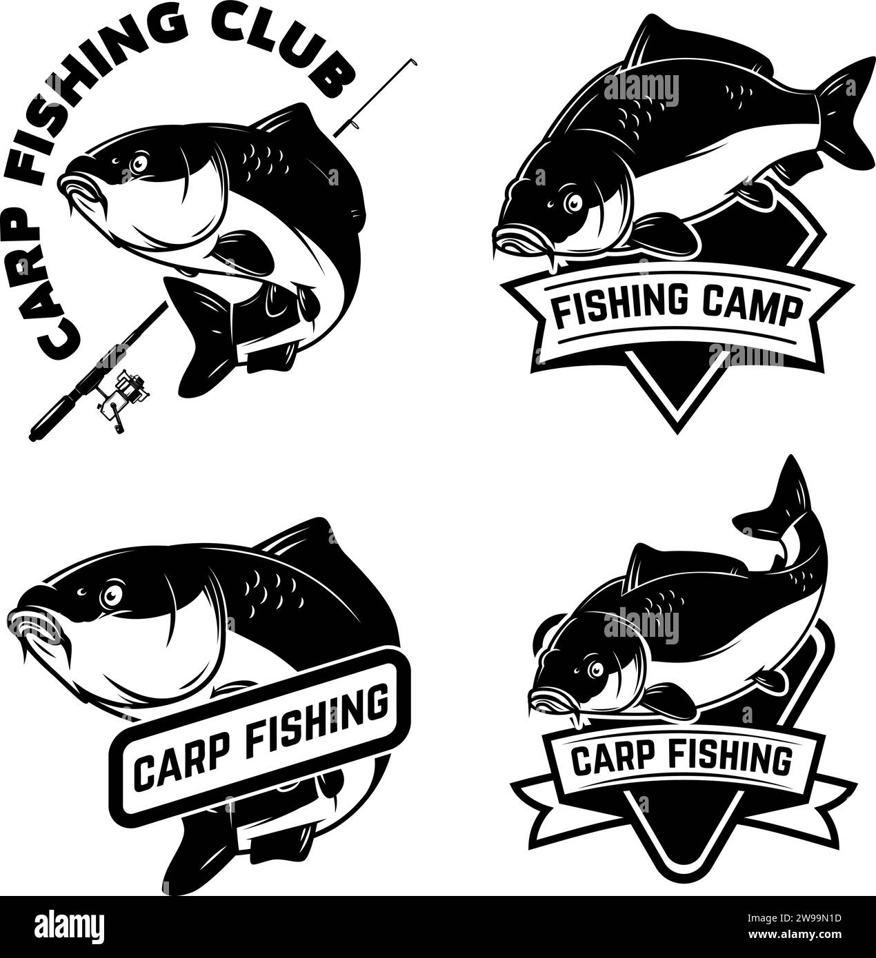 Vintage fishing poster Black and White Stock Photos & Images - Alamy