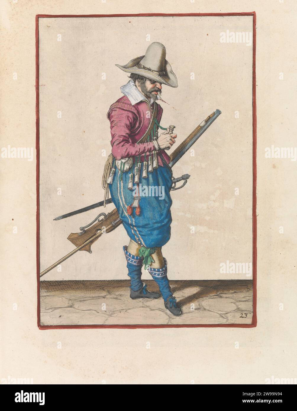 Soldier with a musket who opens a powder size, Jacques de Gheyn (II ...