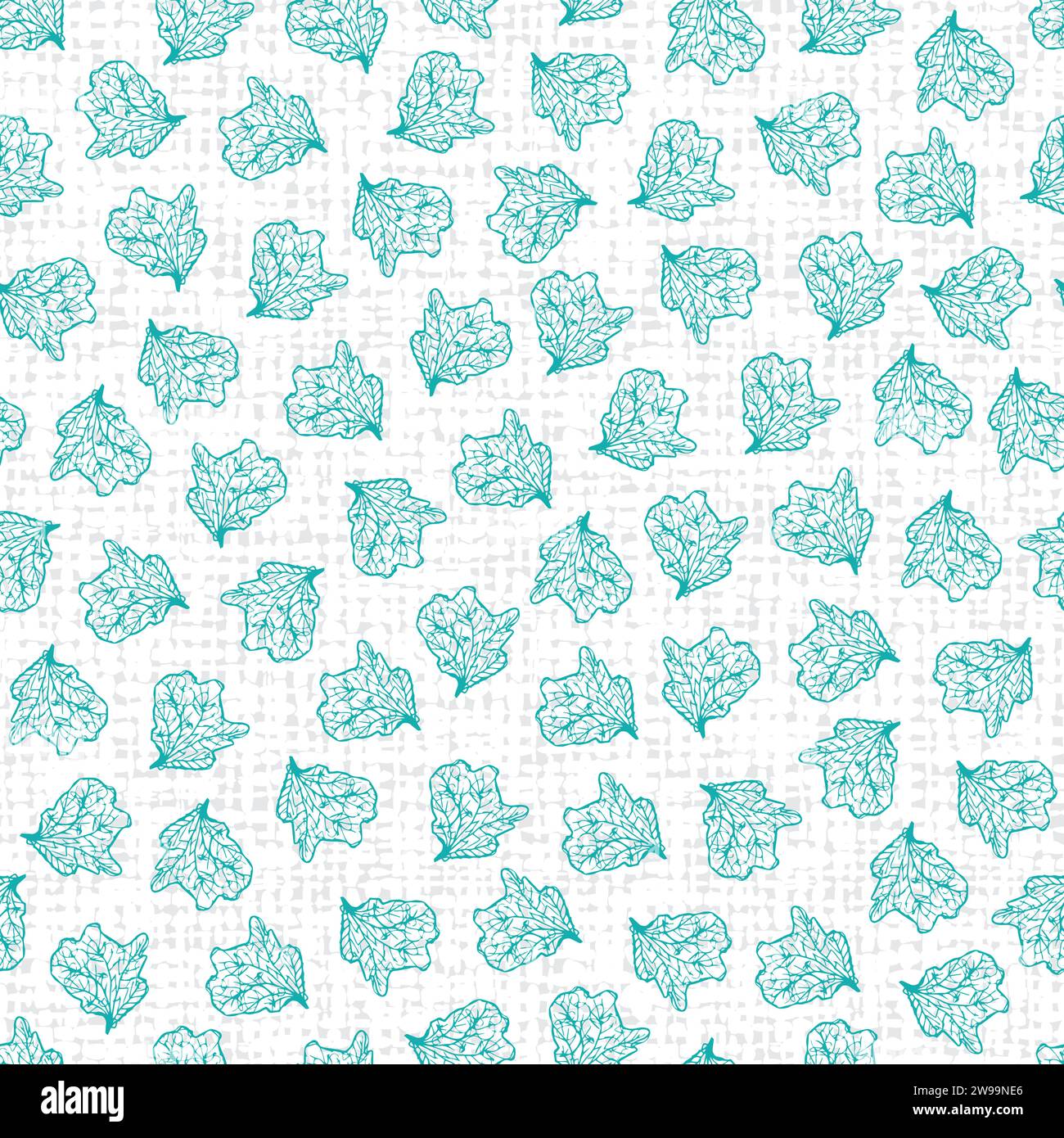 Vector white fan coral pen sketch repeat pattern with canvas background ...