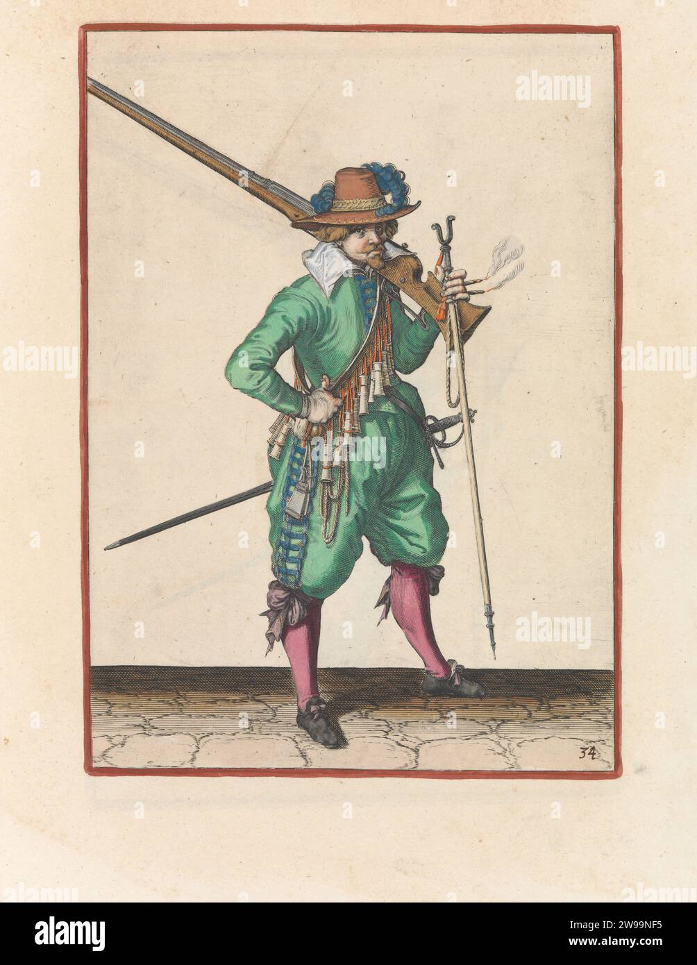 Soldier who wears his musket on his shoulder, Jacques de Gheyn (II ...