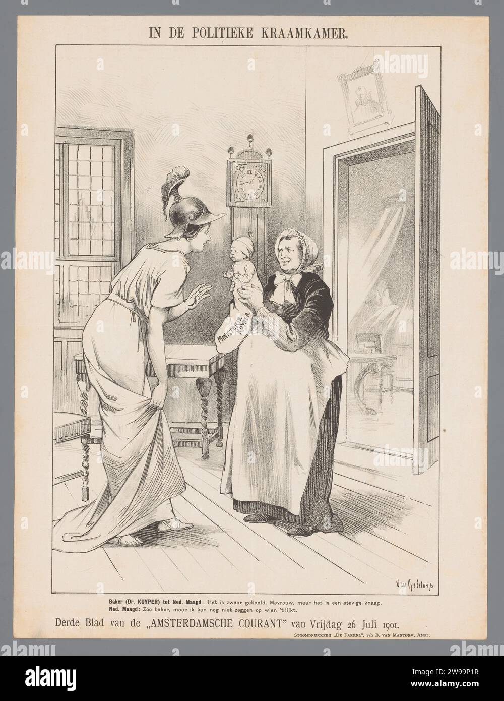 In the political delivery room, Petrus van Geldorp, 1901 Amsterdam ...