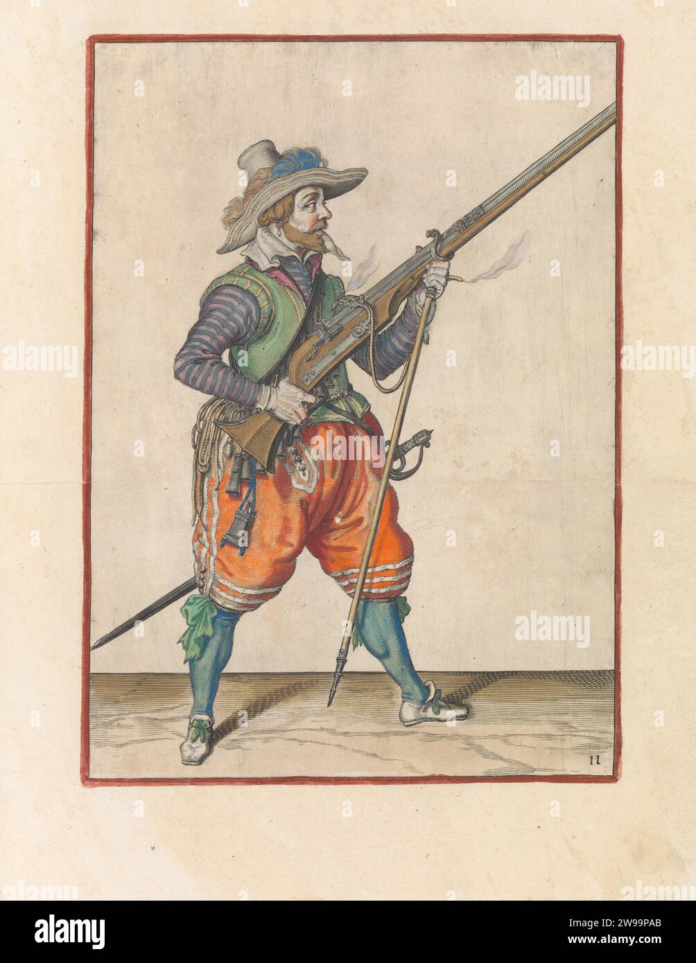 Soldier who places his furkey under his musket, Jacques de Gheyn (II ...