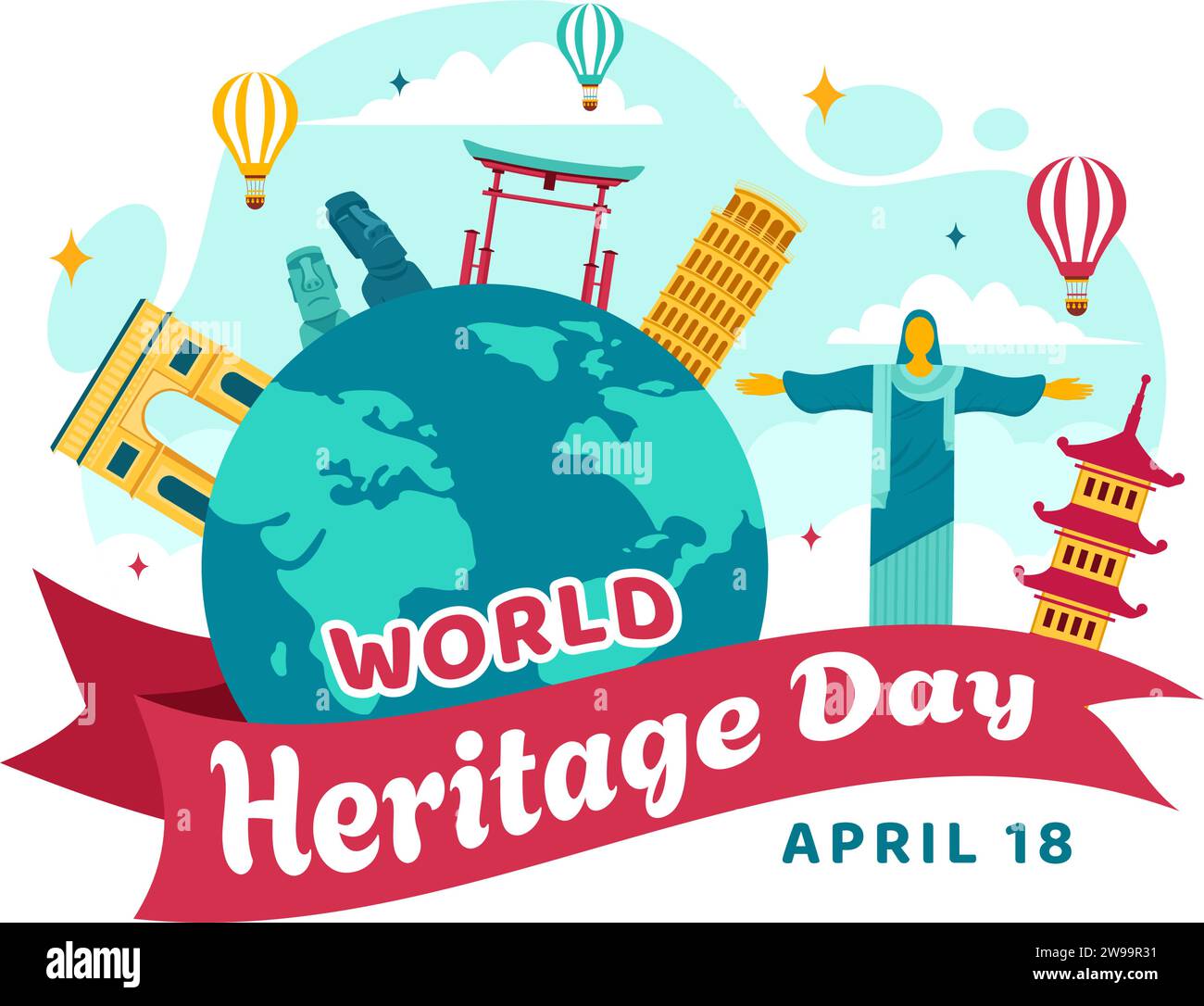 World Heritage Day Vector Illustration on 18 April for Commemorative ...