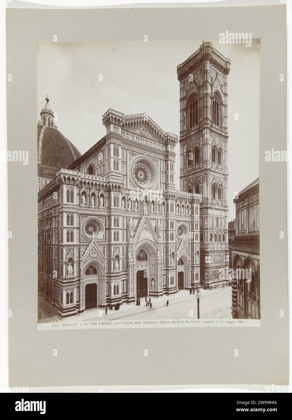 Facade of Florence's Dom, with Campanile, Fratelli Alinari, c. 1887 - c ...