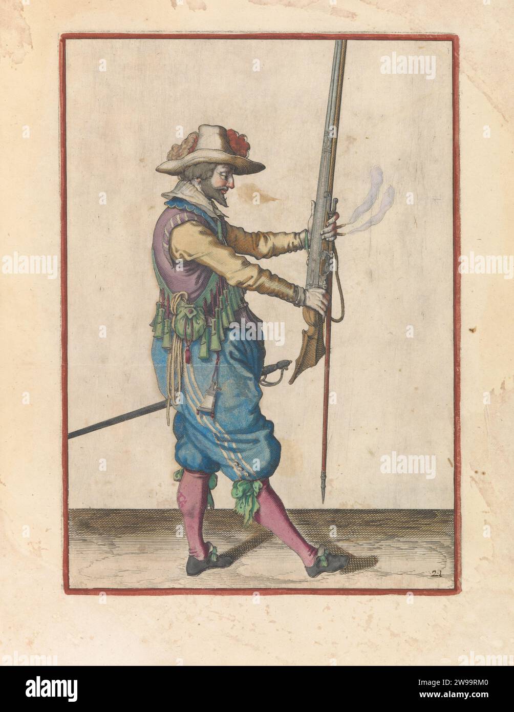 Soldier who holds his musket upright with both hands, Jacques de Gheyn ...