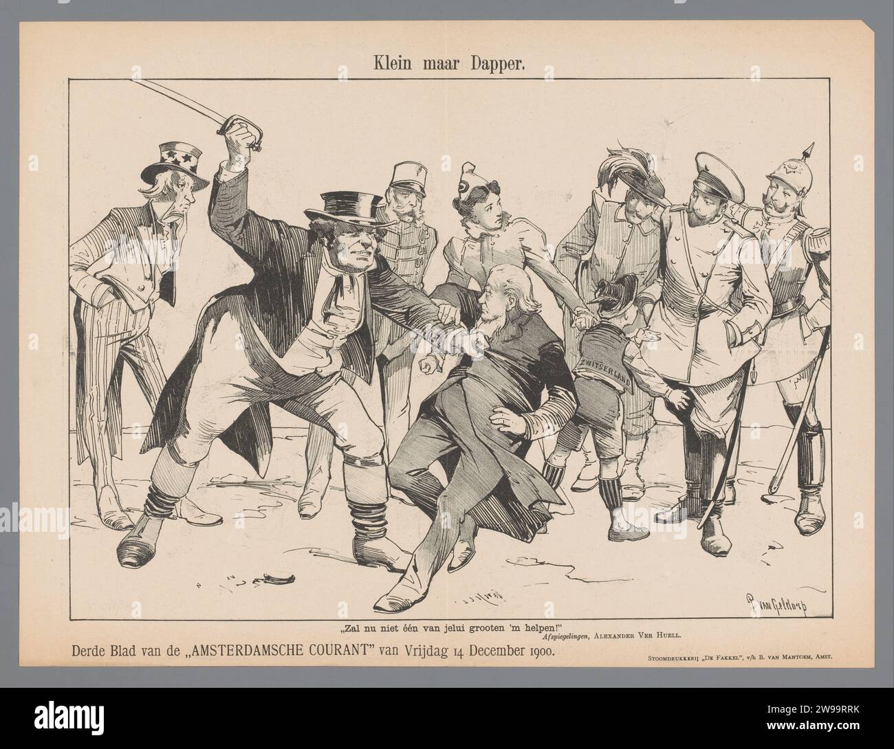 Small but brave, Petrus van Geldorp, 1900 Amsterdam paper historical ...