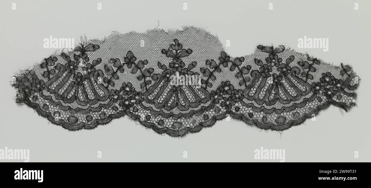 Excerpt bobbin with inverted fan -shaped motif in scrap edge, anonymous ...
