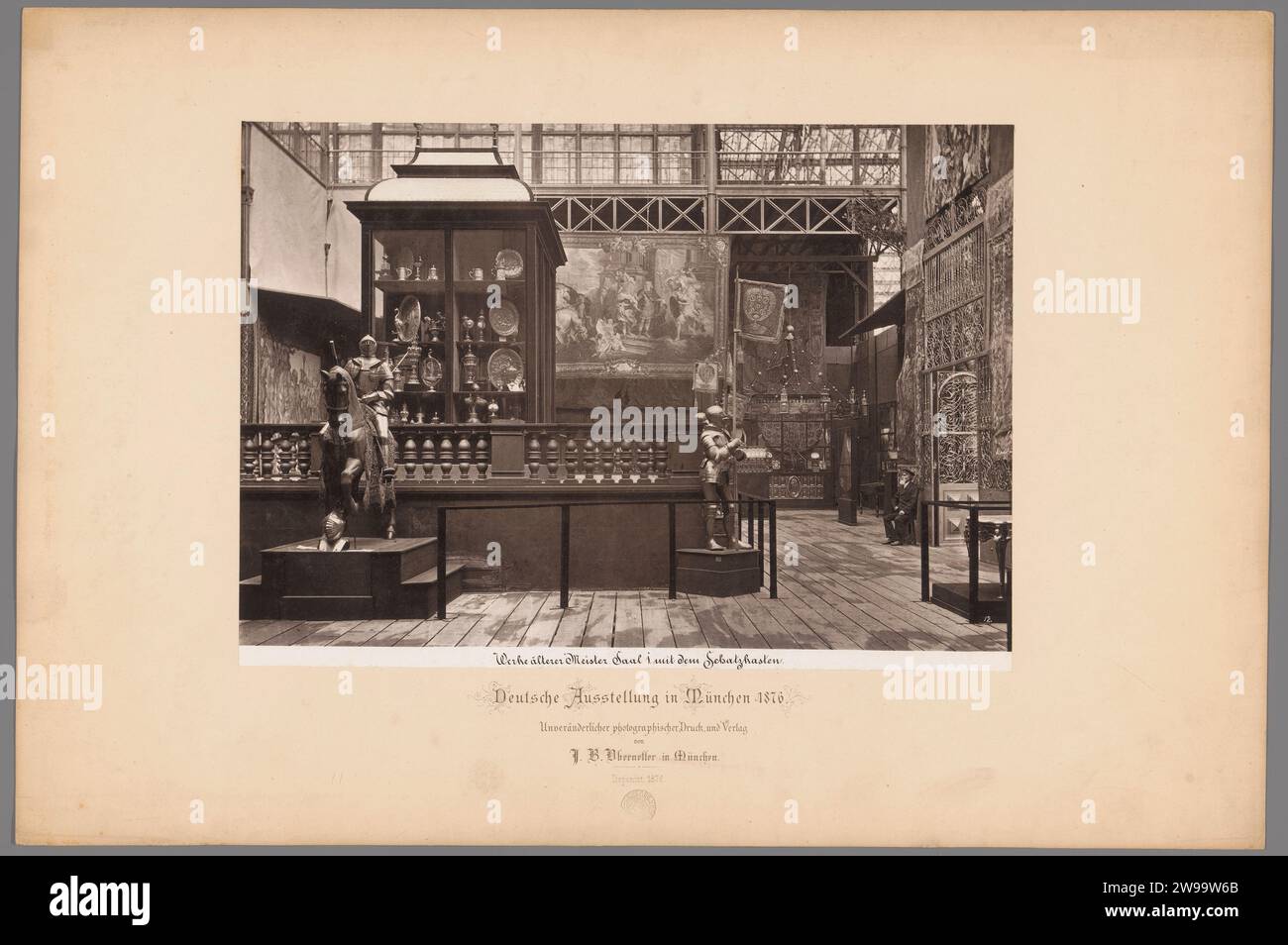 Setup of German art objects in the Bayerisches National Museum in Munich, 1876 photograph ...