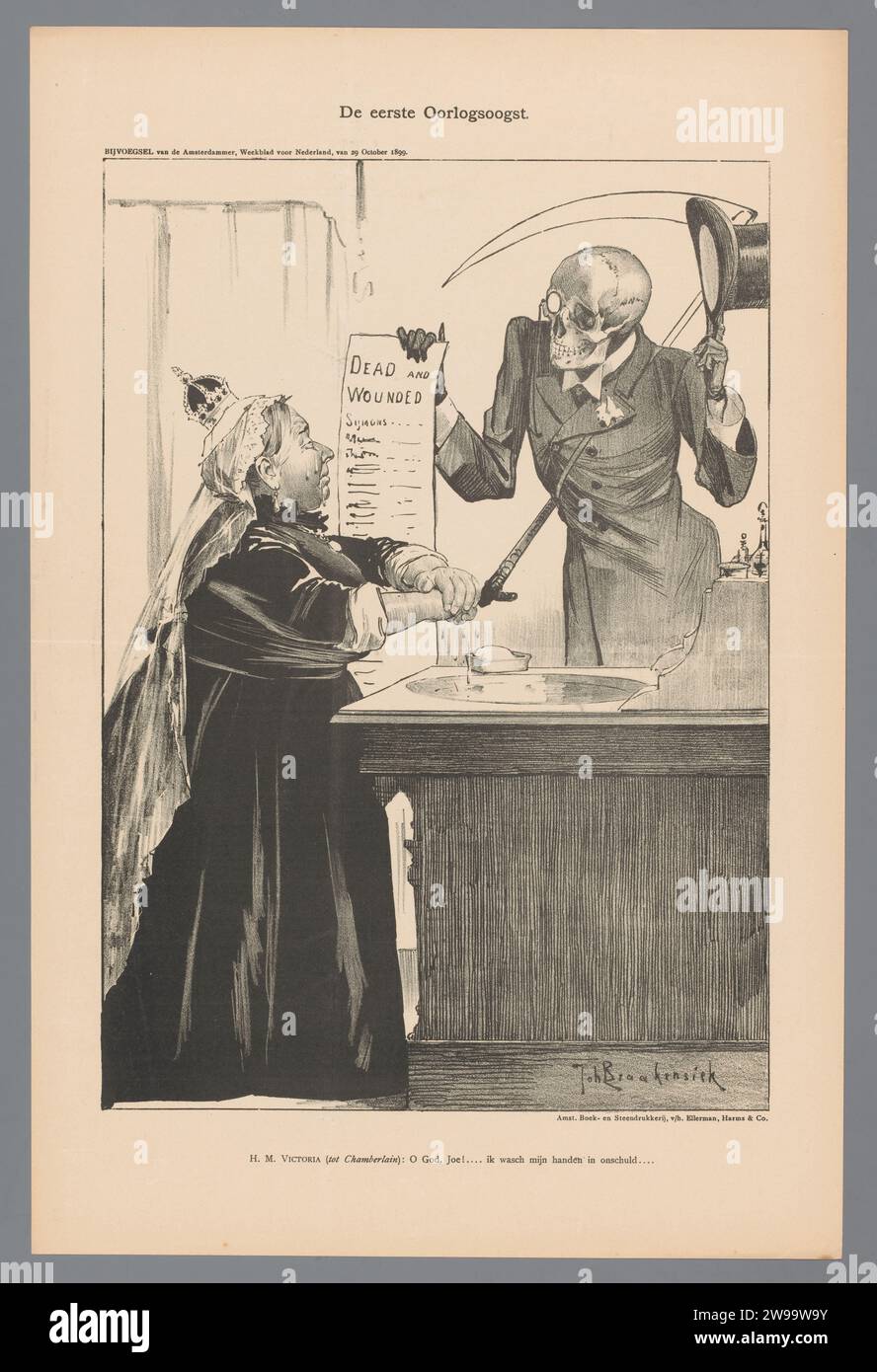 The first war harvest, Johan Braakensiek, 1899 Amsterdam paper ...