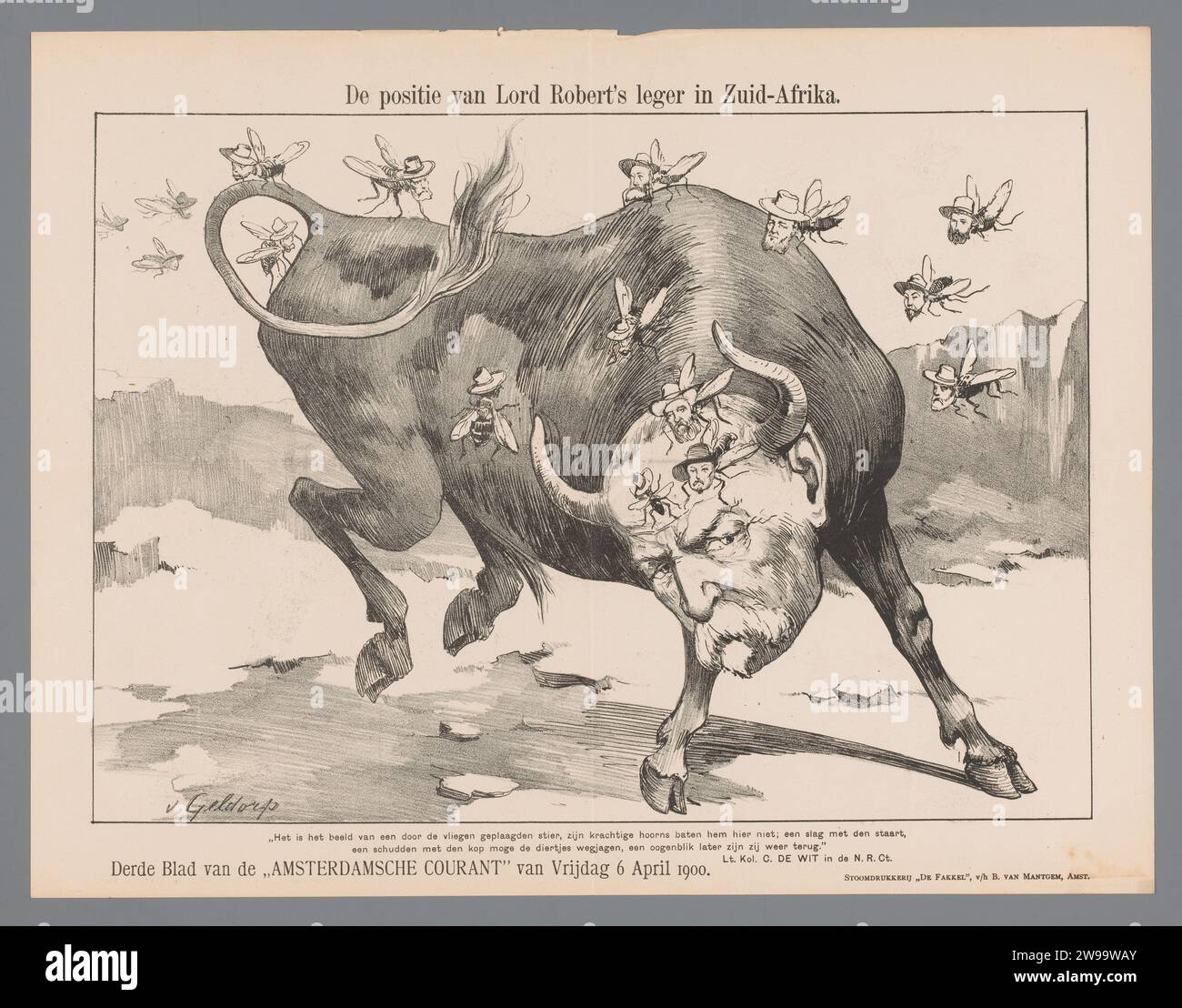 The position of Lord Robert's army in South Africa, Petrus van Geldorp ...