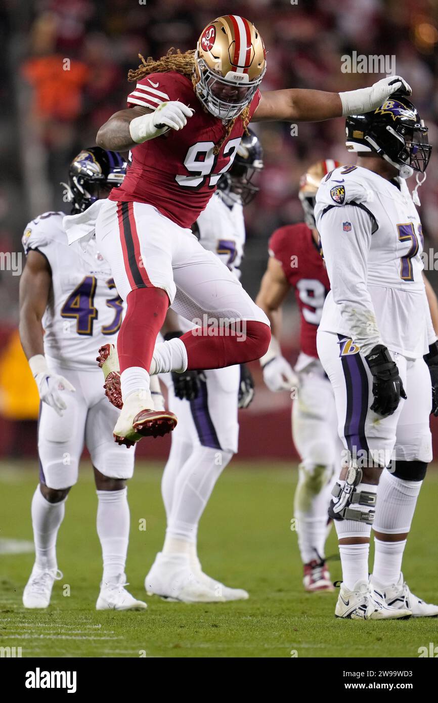 San Francisco 49ers defensive end Chase Young (92) celebrates against ...
