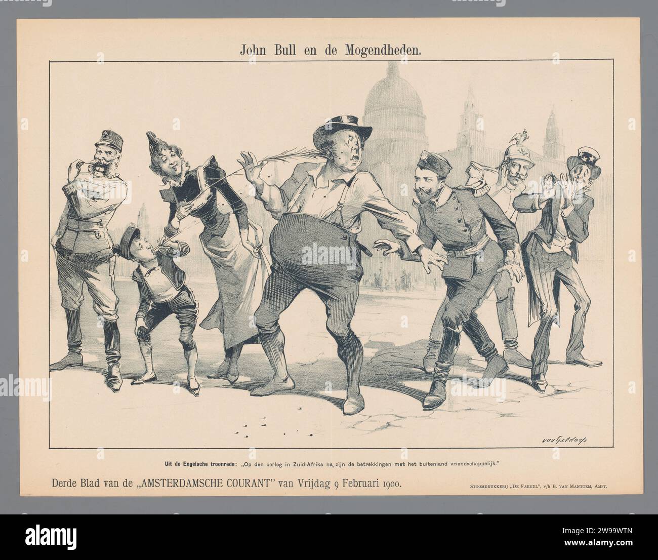 John Bull and the powers, Peter van Geldorp, 1900 Amsterdam paper ...